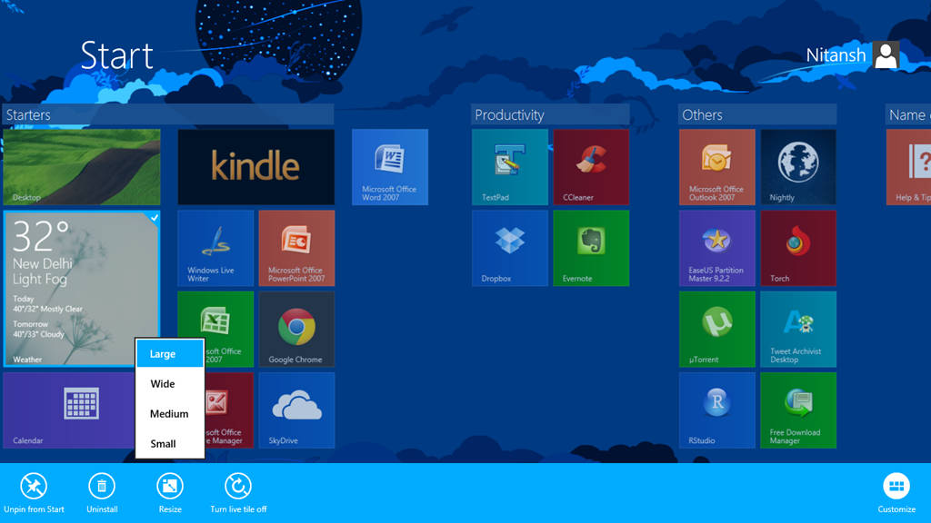 Hands-on with Windows 8.1: Customizing Start Screen 2013 | 91mobiles.com